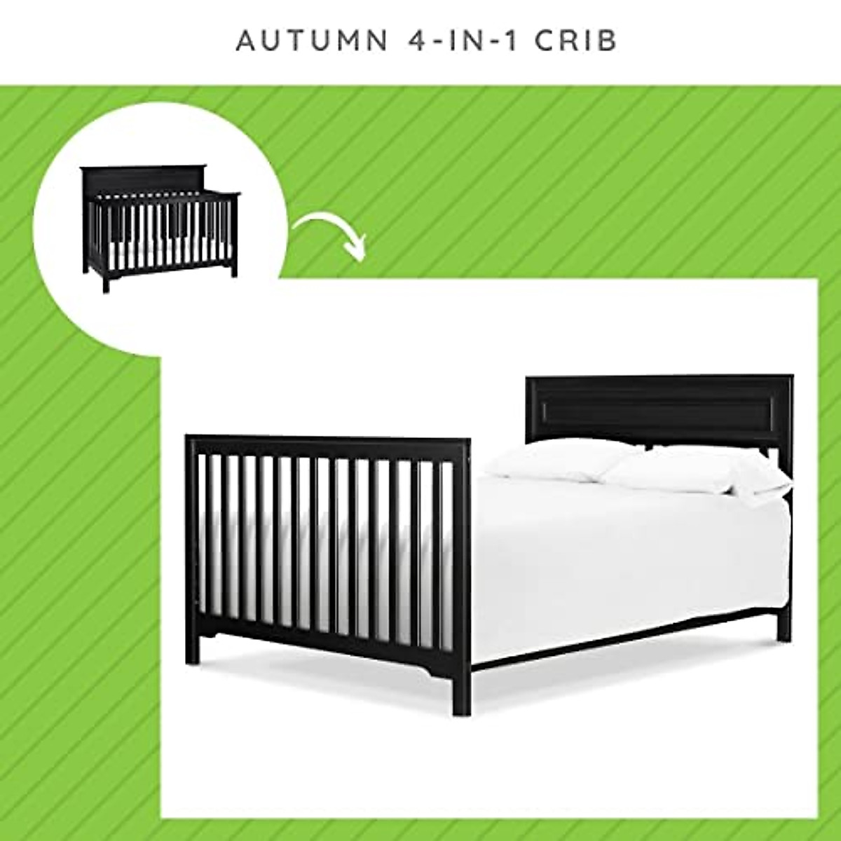 Universal Twin-Size & Full-Size Conversion Kit Bed Rails for Davinci Cribs (Espresso)