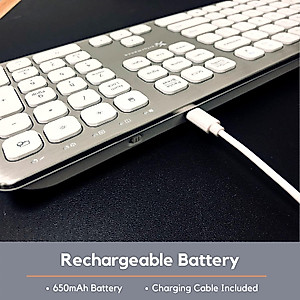 X9 Ultra Slim Wireless Keyboard for Laptop or Desktop PC - 2.4G Full Size Keyboard Wireless for Windows PC - Rechargeable Computer Keyboard with Numeric Keypad, USB Receiver, and 110 Keys