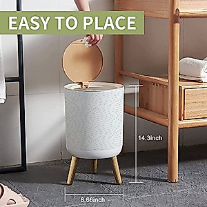 Small Trash Can with Lid for Bathroom Kitchen Office Diaper Rice seamless for fabric wrapping paper simple rice grain light print Bedroom Garbage Trash Bin Dog Proof Waste Basket Cute Decorative
