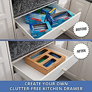 Ziplock Bag Organizer For Drawer - Plastic Bag Organizer - Storage Bag Organizer Kitchen Drawer- For Gallon Quart Sandwich And Snack Size Bags home & kitchen accessories