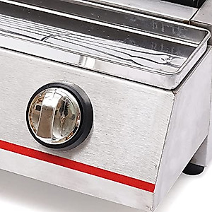 SNKOURIN 3 Burners Gas BBQ Grill,Portable Gas LPG Grill with 3 Independent Switches,Commercial Gas LPG Grill for Outdoor BBQ Benchtop Cooker Stainless Steel
