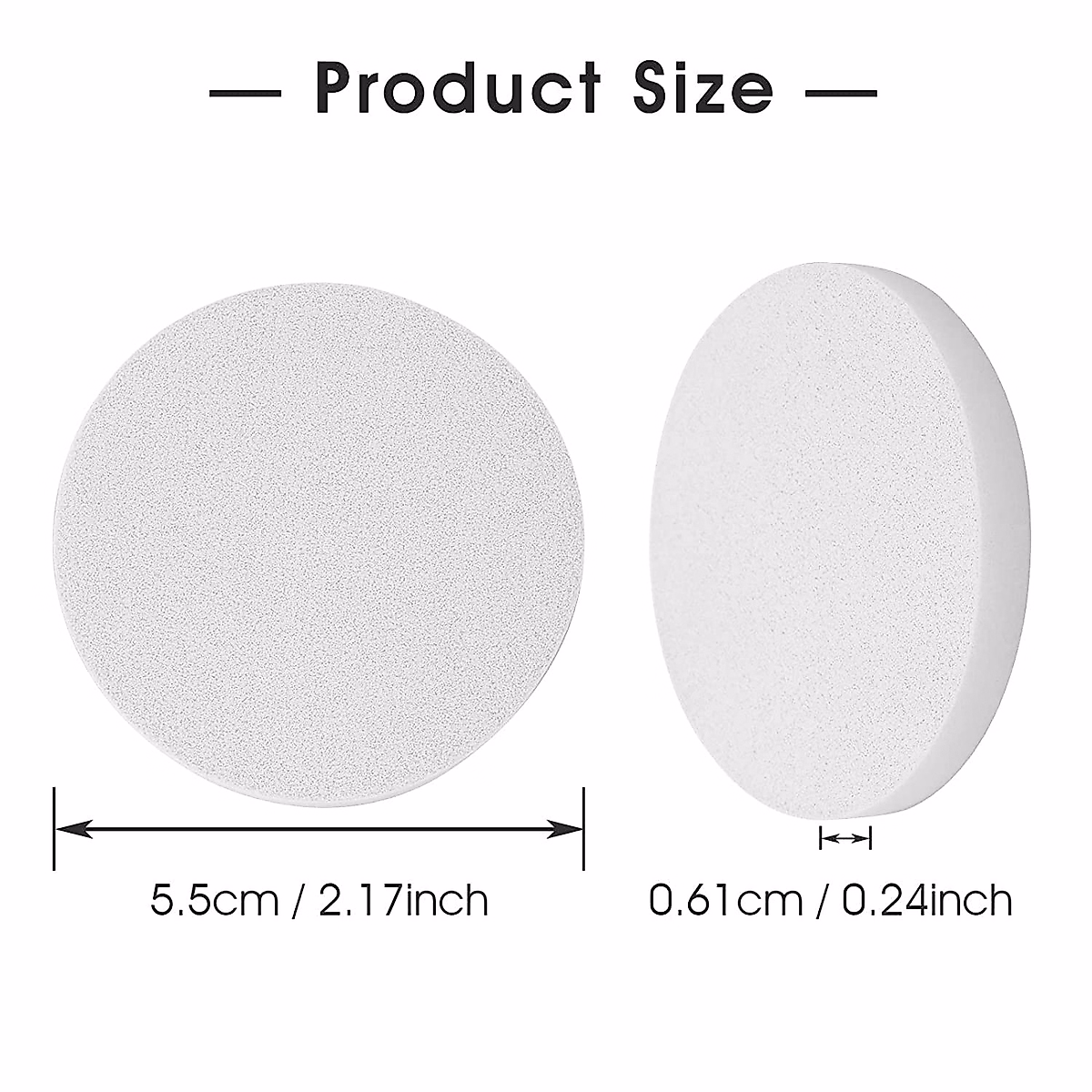 SMGSP 50 Pieces White Round Makeup Sponge Powder Puffs, Cosmetic Sponge Round Foam Pad, Makeup Beauty Eye Face Foundation Blender Suitable for All Skin Types, Wet and Dry Dual Use
