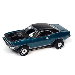 Auto World Thunderjet OK Used Cars 1970 Plymouth Cuda (Teal) HO Scale Slot Car