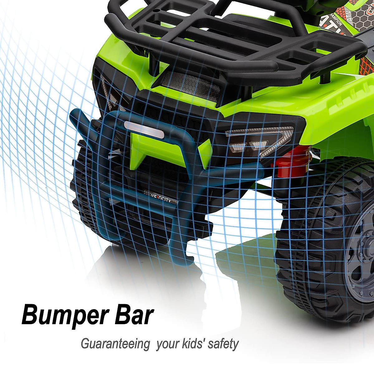 Hikiddo Kids ATV 4 Wheeler, 6V Ride-On Toy for Toddlers 1-3 Boys & Girls with Music, Forward & Reverse - Green