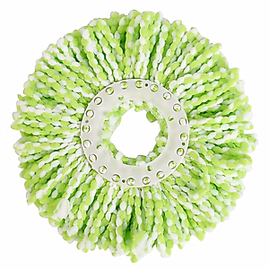 Fdit Spin Mop Head Refills Microfiber Round Spin Mop Head Replacement for Universal Spin Mop System for Home Commercial Use (Green White)