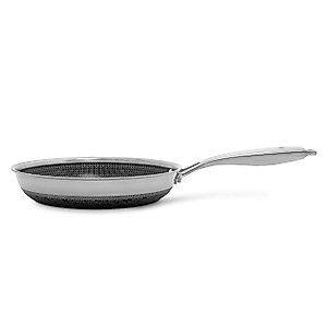 Hell's Kitchen Hybrid 9.5" Frying Pan, Tri-Clad Stainless Steel and Nonstick Ceramic PFAS Free, no PFOA, PTFE, or Teflon, Non Toxic Cookware, Metal Utensil Safe, All Cooktops, Oven Safe (9.5 Inch)