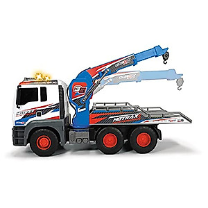 DICKIE TOYS 203749025 203749025 203749025 Tow Truck with Free-Wheel Motorised Crane Arm + 1 Car 55 cm Multi-Coloured