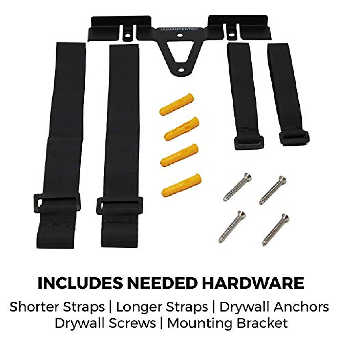 HumanCentric Universal Wall Mount (Black) | Adjustable Mount for Cable Boxes, DVD Players, Routers, Modems, and More