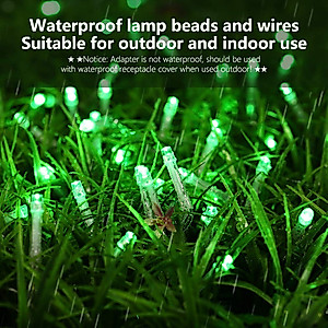 Jnaurb Decorative Light St. Patrick's Day Lights, 75 Feet 200 Led Indoor Fairy Twinkle Lights, Plug in String Light 8 Modes Waterproof for Home, Party, Holiday, St. Patrick's Day Decorations(Green)
