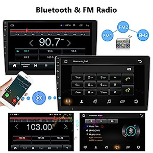 Android Double Din Car Stereo Hikity 9 Inch Ultra-thin Touch Screen Radio with GPS Navigation Bluetooth FM Radio Receiver Support WiFi Connect Mirror Link for Phone with Dual USB Input + Backup Camera