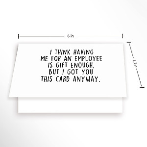 OJsensai Naughty Boss Day Card For Your Boss, Funny Boss Day Gifts For Him Her, Having Me For An Employee Is Gift Enough, Birthday Card For Manager