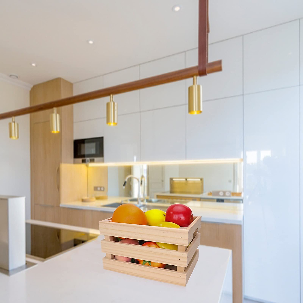 Set of 3 Natural Wood Crates - Unfinished Country Style Storage Boxes for Decor & Photo Props