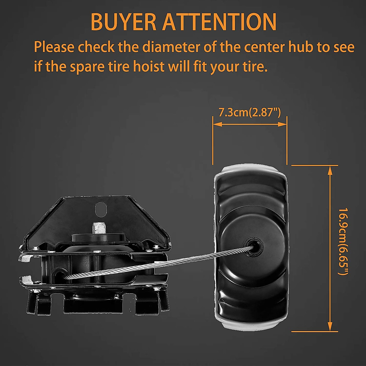 Spare Tire Hoist Spare Tire Winch Carrier | for 2001-2018 Chevy Suburban Avalanche Tahoe GMC Yukon Cadillac Escalade | Replaces# 924-517, 22968178, 25974845, 15204233