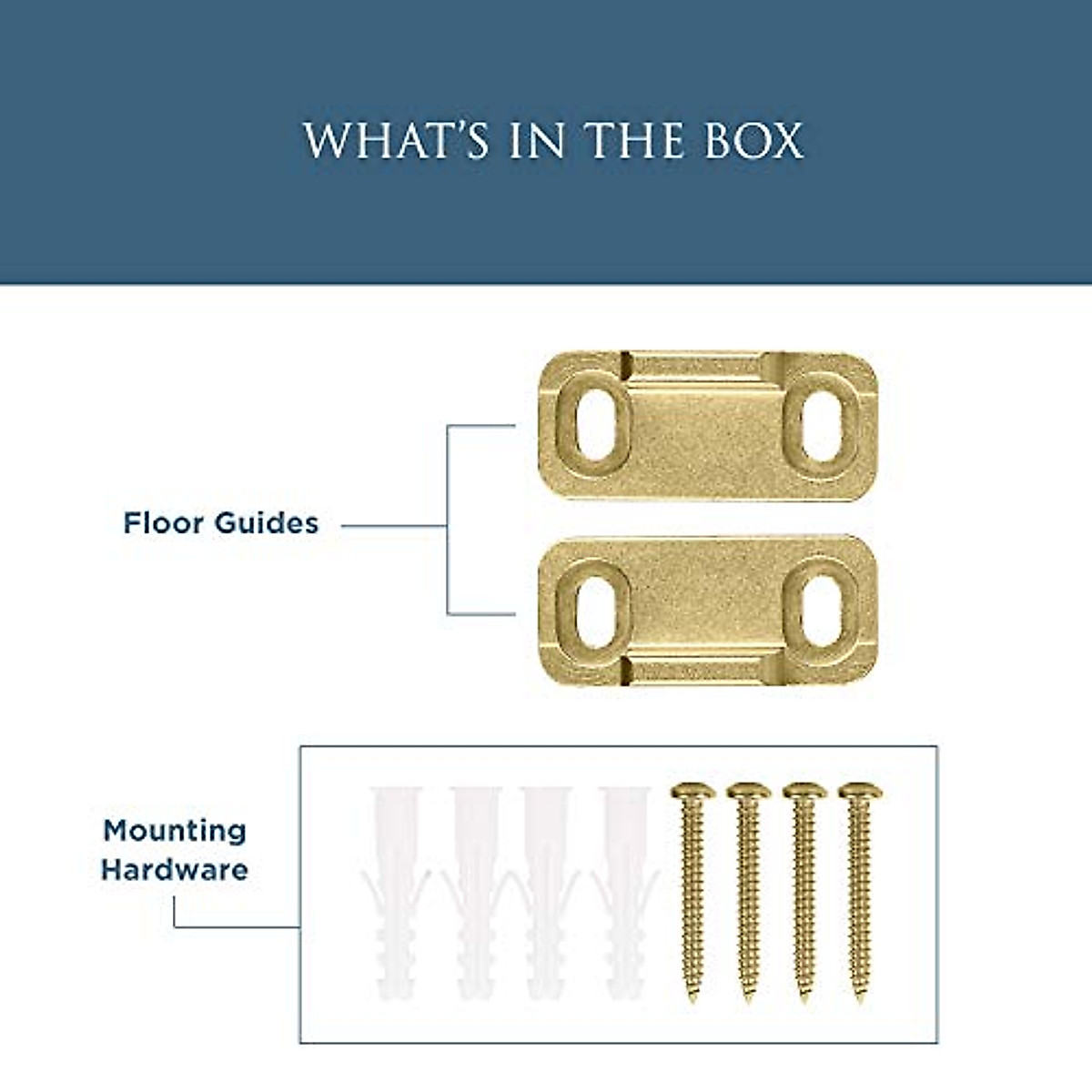 National Hardware N700-113 Interior Sliding Barn Door Hardware Double Floor Guide, 1 3/4 in, Brushed Gold