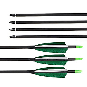 Huntingdoor Pure Carbon Arrows 31inch 400spine Archery Arrows Feather Fletching Screw-in Field Points Targeting Arrows for Compound Bow Recurve Bow 6/12 Pack