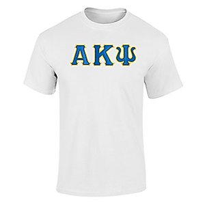 Alpha Kappa Psi Twill Letter Tee White Large