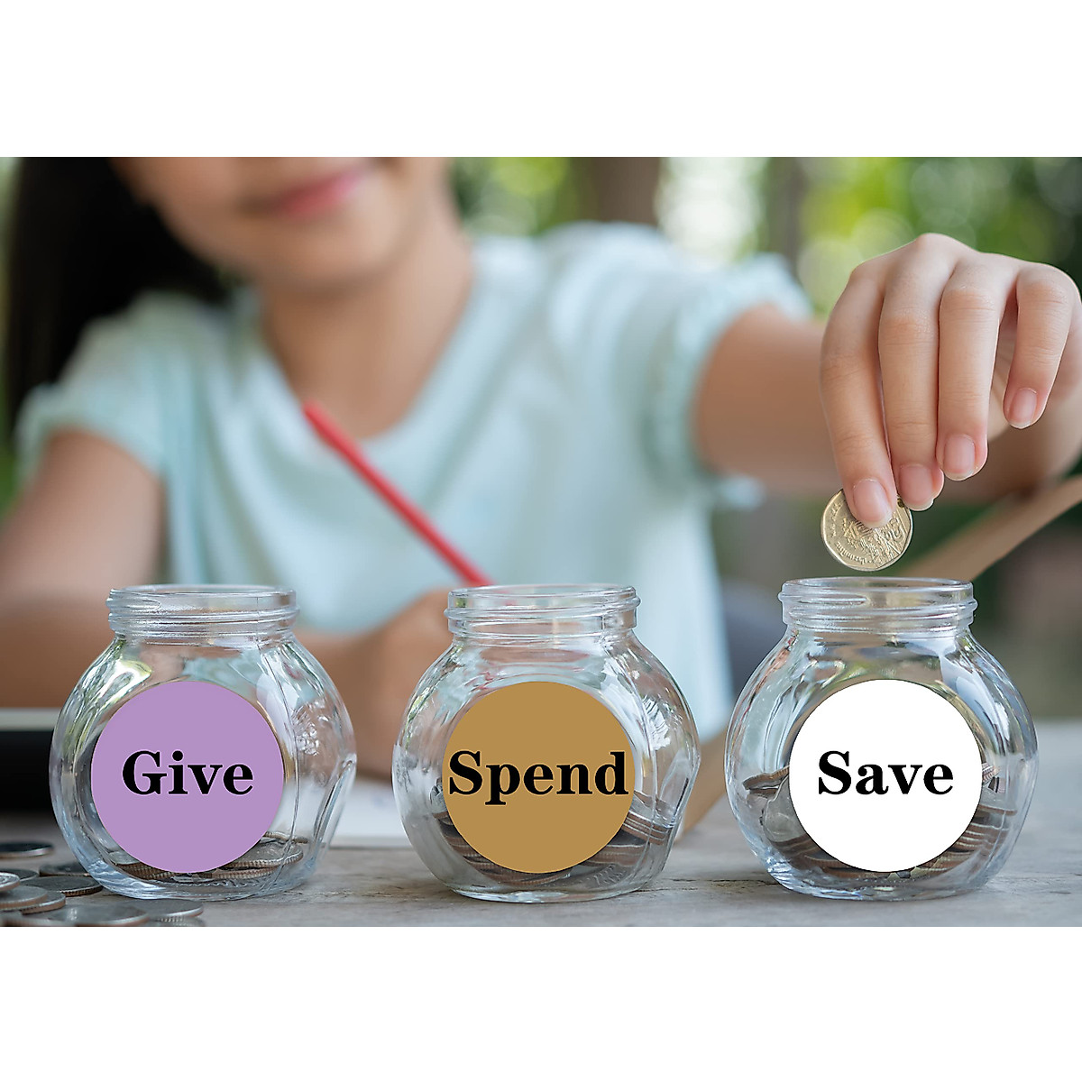 2" Round Thermal Sticker Labels Self-Adhesive Circle Direct Thermal Printer Papers Multi-Purpose Roll Thermal Stickers for DIY Logo Design QR Code Name Tag Inventory Small Business Buff