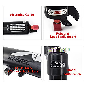 KRSEC Air Suspension Fork 27.5 inch Mountain Bike Travel 120mm Quick Release QR 9mm 28.6mm Straight Tube Manual Lockout Rebound Adjustable Ultralight Mountain Bike Front Forks XC AM 27.5"