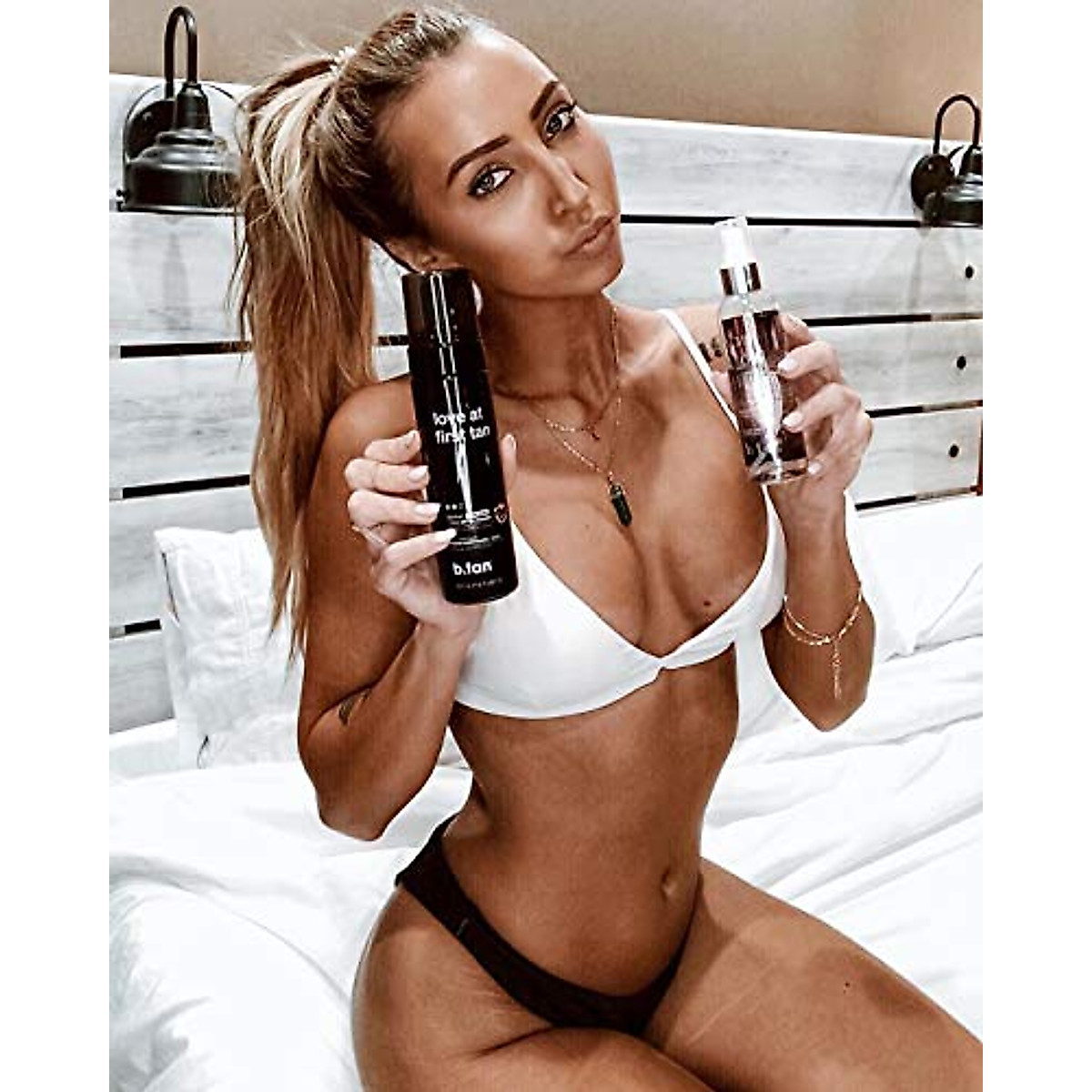 b.tan Darker + Glowy Self Tanner Kit | Lovers Bundle - Love at First Tan Self Tanning Mousse with You Glow Girl Face + Body Gradual Self Tan Mist with Self Tanning Mitt Applicator, 1 Hour Sunless Tanner, Fast Self Tan, No Fake Tan Smell, No Added Nasties,
