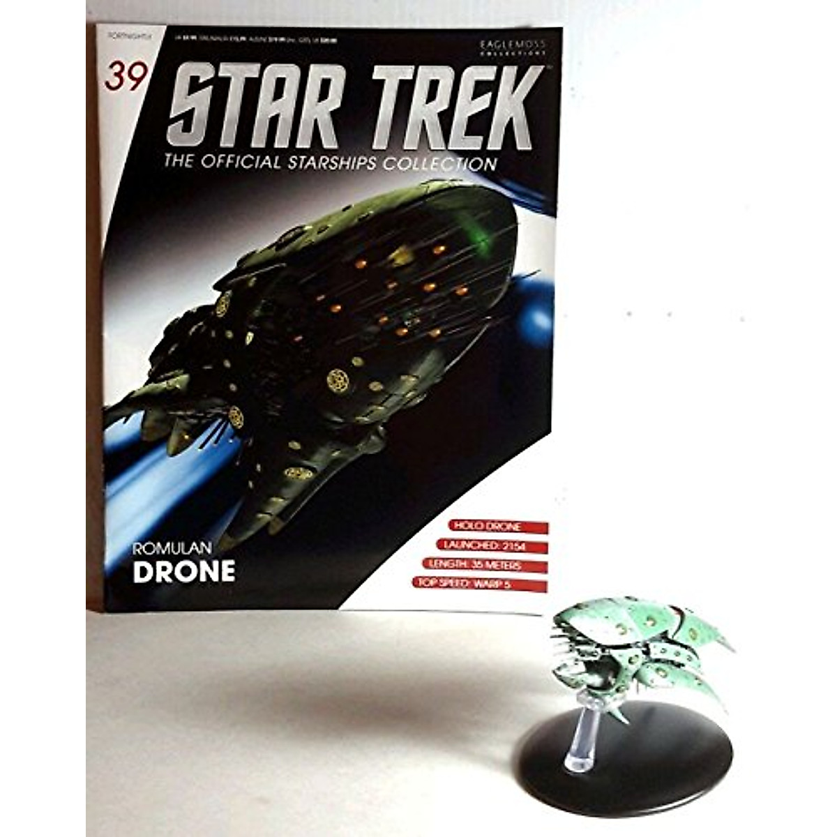 #39 Star Trek Romulan Drone Die Cast Metal Ship-UK/Eaglemoss w Magazine