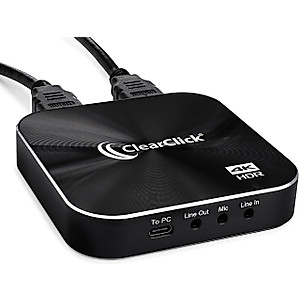 ClearClick 4K HD Video Capture Box Ultimate (USB Edition) - Record & Live Stream 4K30 or 1080P from 4K60 HDR HDMI Gaming Systems, Camcorders, DSLRs