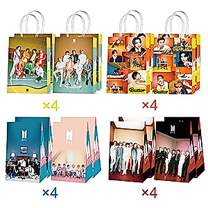 KINON, 16 Pack Party favor Gift Bags for BTS Fans, Butter Goodie Bags Birthday Party Decoration Supplies, 16 Count (Pack of 1)