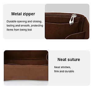 Lckaey Purse Organizer insert for LV NOE BB Petit NOE NM storage bag Organizer With Zipped pocket Y059coffee-Large