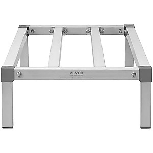 VEVOR Aluminum Dunnage Rack, 36” x 20” Commercial Food Floor Rack, 8” Off The Floor, 1000 lbs Capacity All-Welded Aluminum Storage Rack, for Storage in Restaurants, Kitchens, Garages and Vehicles