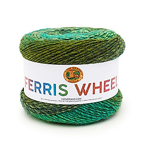 Lion Brand Yarn Ferris Wheel Yarn, Multicolor Yarn for Knitting, Crocheting, and Crafts, 1-Pack, Evergreen
