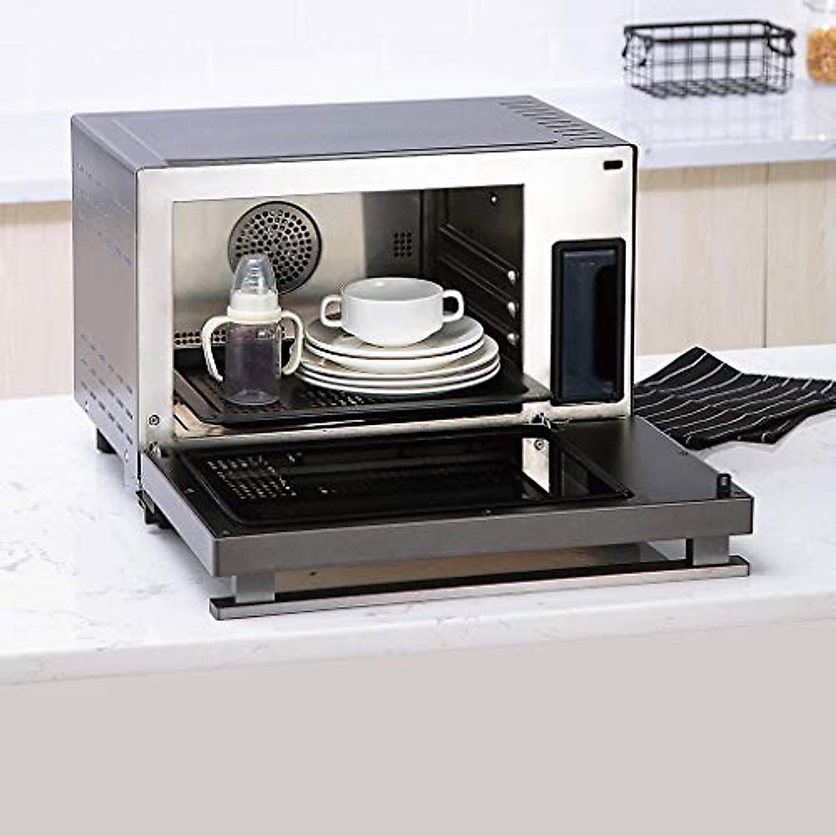 CZDYUF Digital Countertop Toaster Oven,Steaming and Baking Large Capacity 28L,Black