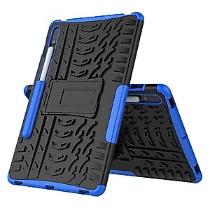 Armor Tablet Stand Cover Suitable for Samsung Galaxy Tab S7 Fe SM-T730 T733 T736B 12.4“ 2021 TPU+PC Case (Color : Blue, Size : S7fe T730 T733 T736B)