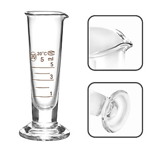 Professional Lab Graduated Measuring Cup with Spout 5ml Wide Mouth Glass Conical Beaker Thickened Borosilicate Beaker Heat Resistant (5ml) Transparent