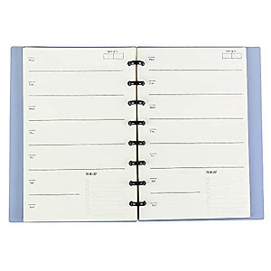 Eagle Discbound Refill Paper, Inner Core, Planner Refills, Paper for Junior Size Discbound Notebooks, Arc Notebooks, 8-Hole Punched, 30 Sheets, 8.5"x5.5" (Weekly Planner)