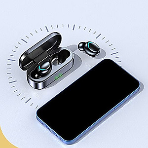 BIERELAOZI Mini Wireless Sports Earbuds Waterproof Bluetooth Headphones with Fast Charging Case, Noise Canceling Headset in-Ear Stereo Ear Buds Earphones