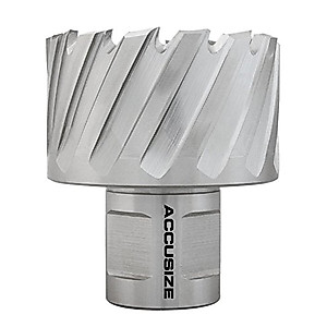 Accusize Industrial Tools H.S.S. Annular Cutter 2-1/2'' by 1'' Cutting Depth in Strong Box with 1 Pc Pilot Pin 5/16'' by 4'', 2080-2045Pin