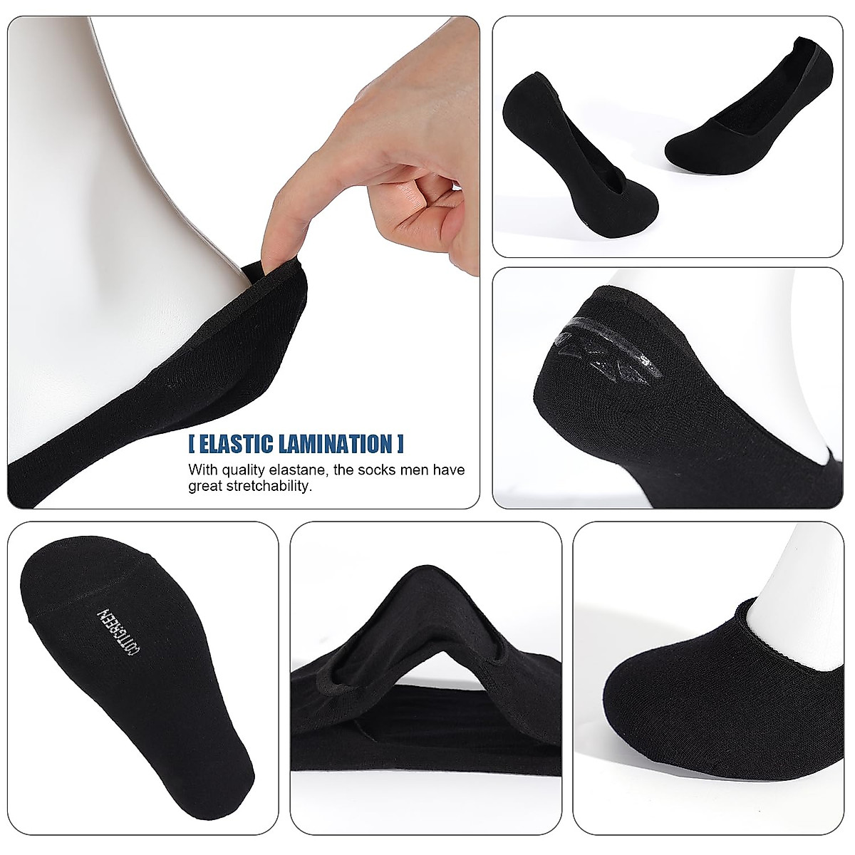 COTTGREEN No Show Socks Men,No Show Socks Womens Size 7-9-11,Anti-slid Invisible Socks For Men Moisture Wicking Cotton Socks|9 Packs Black