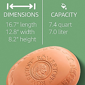 Römertopf Clay Roaster | Non-Stick Dutch Oven | Healthy Clay Pot Cooking | Clay Baker | Versatile Cooking Vessel - 7.3 Quarts (7 Liters) For Up To 8 People