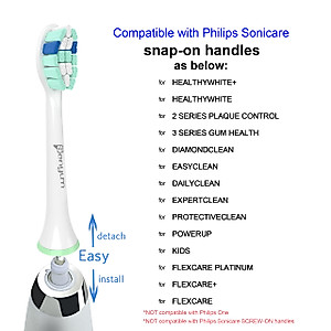 Senyum Toothbrush Replacement Heads for Philips Sonicare Replacement Heads Compatible with Sonicare Replacement Heads, 4 Pack