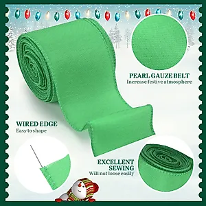 3 Rolls 30 Yards Christmas Polyester Satin Ribbon 2.5 Inches Double Face Wide Wired Satin Ribbon for Christmas Gift Wrapping Crafts Christmas Tree Ribbon Decorations Red Green and White