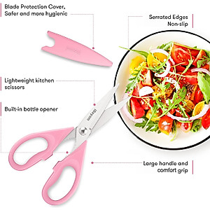 Gifts for Women, Mom, Wife, Girlfriend, Sister, Her - Happy Birthday, Easter, Valentine's Day, Mothers Day Gifts, iBayam Kitchen Scissors Heavy Duty Meat Poultry Shears Dishwasher Safe, Pink Stuff