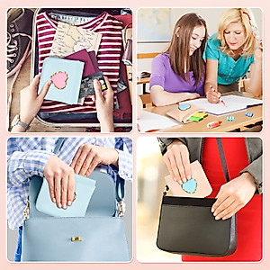 BYXEPA Coin Purse 2 Pack Change Purses Small PU Leather Cosmetic Bag Pocket Heart Makeup Organizer Cute Portable Waterproof Jewelry Travel Case for Women (Pink + Blue)