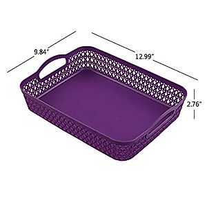 Sosody Large Plastic Storage Baskets Tray for Drawer, 6 Packs