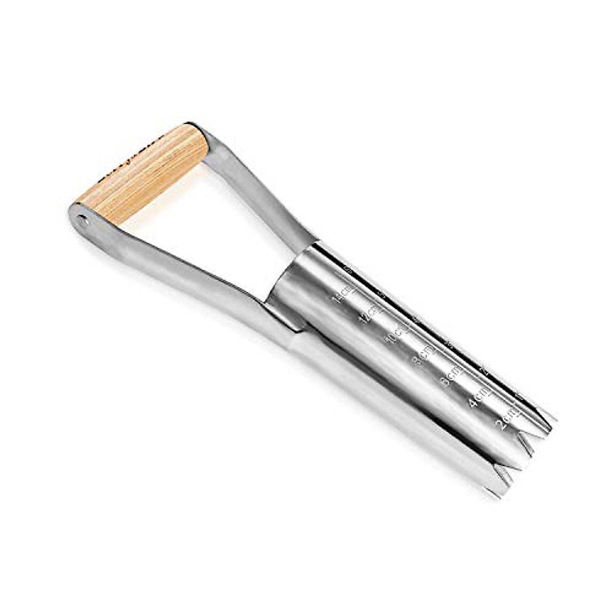 Berry&Bird Garden Bulb Planter with 6 inches Depth Mark, Garden Bulb Transplanter Tool with Woode Handle, Stainless Steel Soil Release Tool for Transplanting Digging Planting Flowers