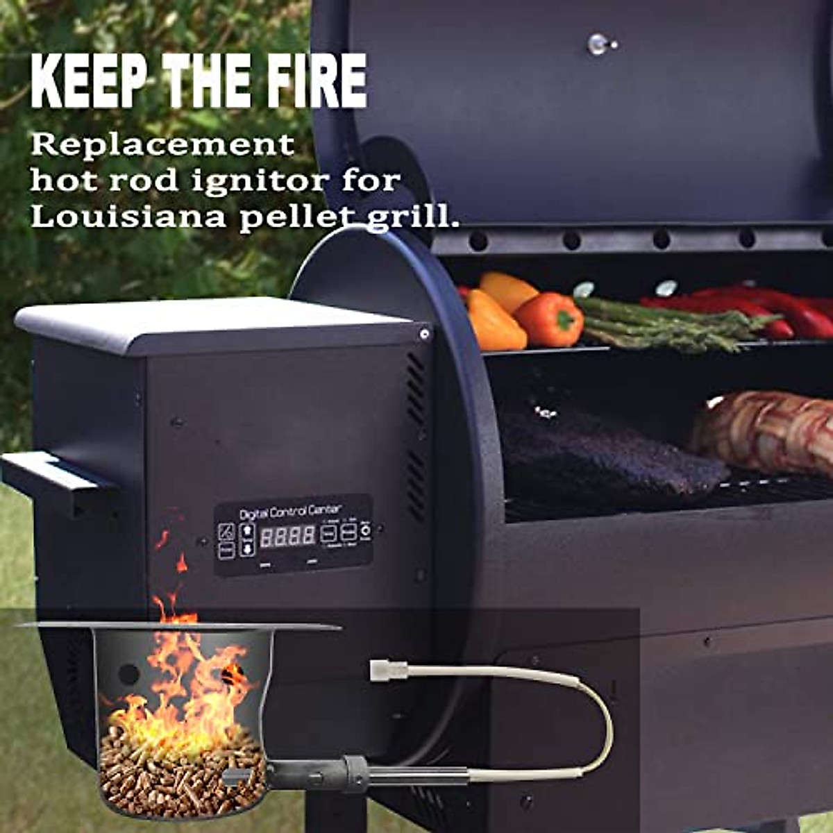 Replacement Hot Rod Ignitor Kit, Compatible with Louisiana Wood Pellet Grill,120V 300W 215L