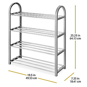 Whitmor 4-Tier Compact Closet Shelves, Gray