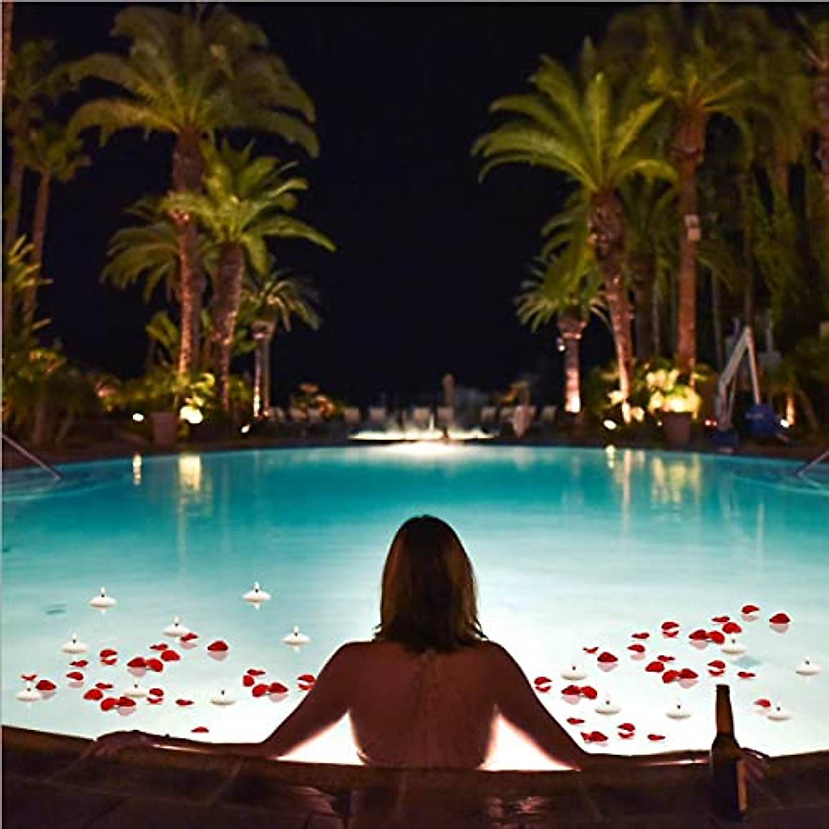 30 Pieces Tea Wax ,Unscented Floating Candles,Smokeless Floating Water Candle for Wedding Party Pool SPA Valentine's Day Bathtub Dinner Christmas Party Decoration (White)