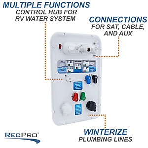 RecPro RV Water Management Panel | Nautilus P1 | 8-Function City-Water Fill (No, Don't Include Install Kit) | Made in USA
