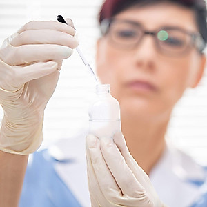 HWASHIN 12 Pack 4oz Clear Glass Bottles with Glass Eye Droppers for Essential Oils, Perfumes & Lab Chemicals (1 Brush, 2 Funnels, 2 Extra Droppers, 24 Pieces Labels & 30ml Measuring Cup Included)