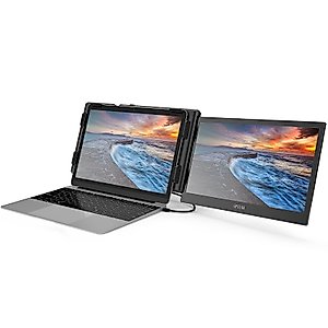 BQAA Portable Monitor for Laptop P1 Plus 13.3 Inch Screen Extender Dual Monitor Extender, Rotating FHD 1080P IPS Mobile Display 2 Type-C/HDMI for Windows Mac 13.3-16.5 Inch Notebook Computer