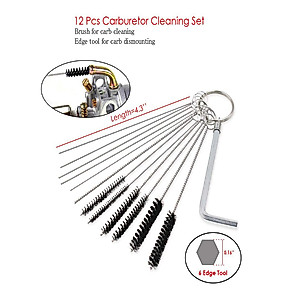 11pcs Carburetor Adjustment Tool + Carrying Case + Cleaning Brush for Common 2 Cycle Carburator Engine - Carburetor Adjustment Tool Set Carburetor Tune up Adjusting Tool